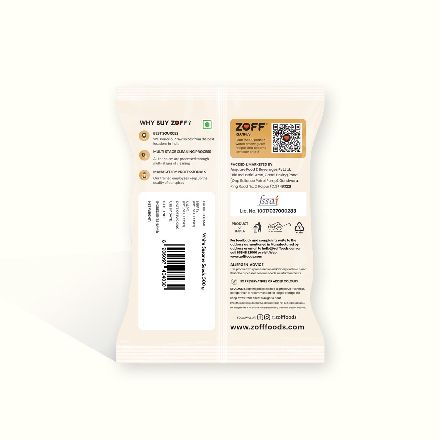 Zoff White Sesame/Safed Til Seeds – Zoff Foods