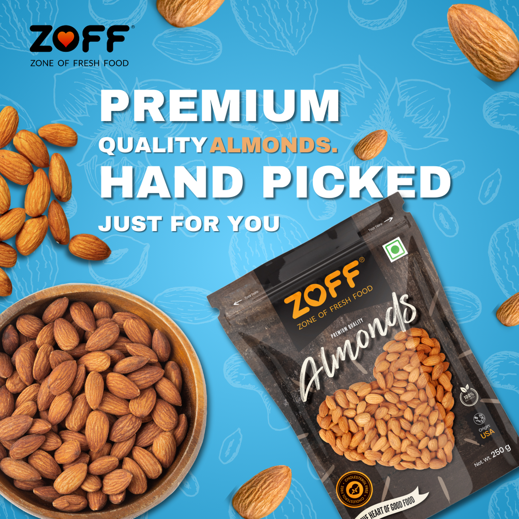 Buy Zoff Almonds | Premium Badam Giri Net weight - 250g Online From ...