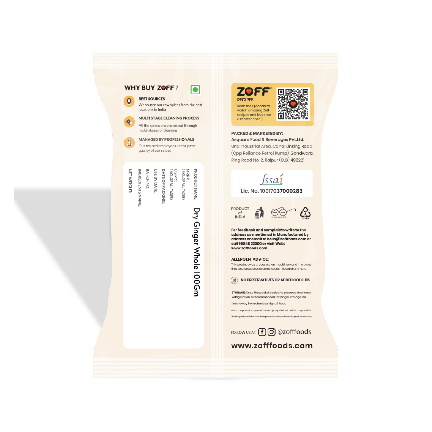 Zoff Dry Ginger | Healthy Whole Saunth Spices | 100% Natural – Zoff Foods