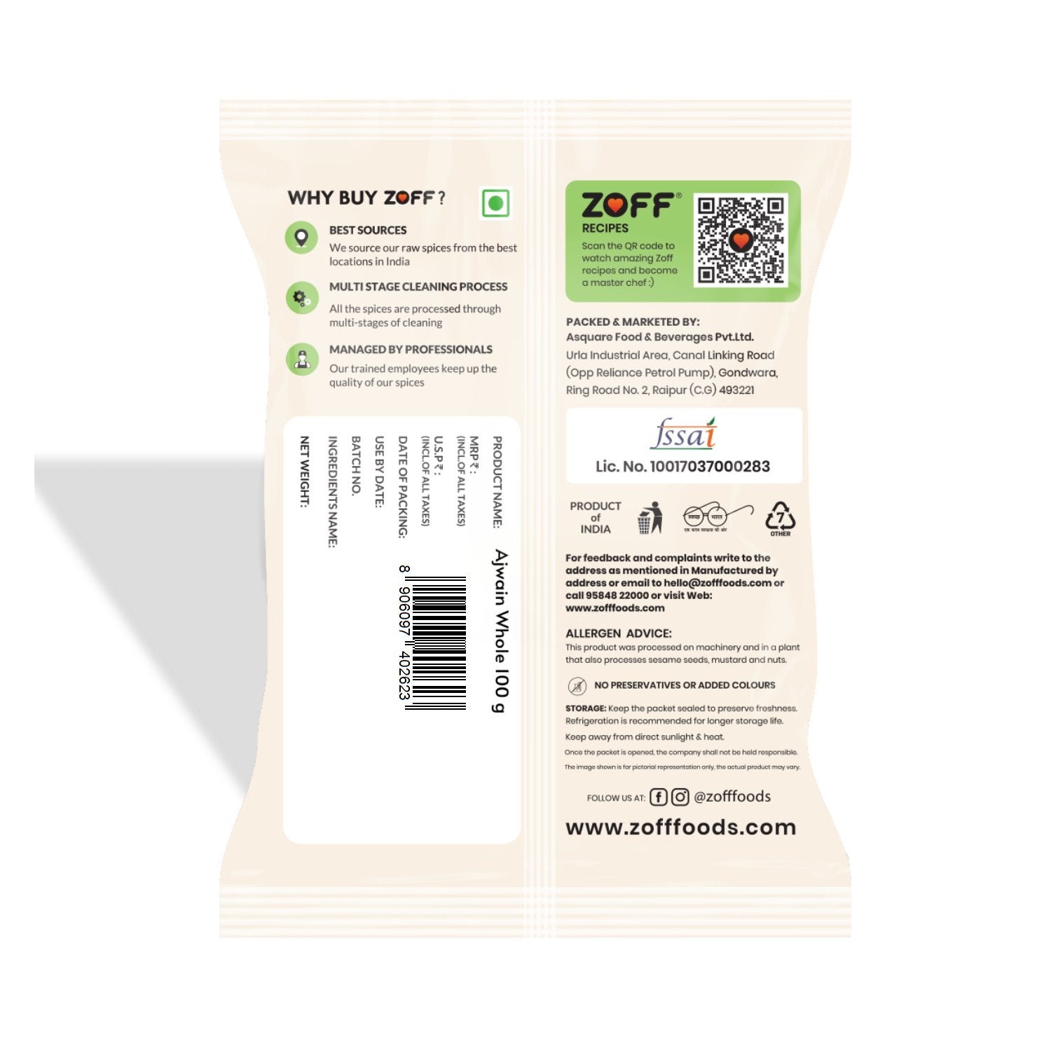 Buy Carom Seeds/Ajwain Whole Online at Best Price - Zoff Foods